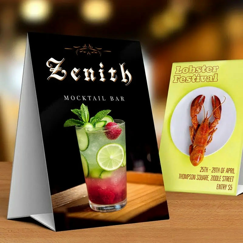 Custom Vertical A5 Artcard Tent Card Printing Shop / Factory - Custom ...